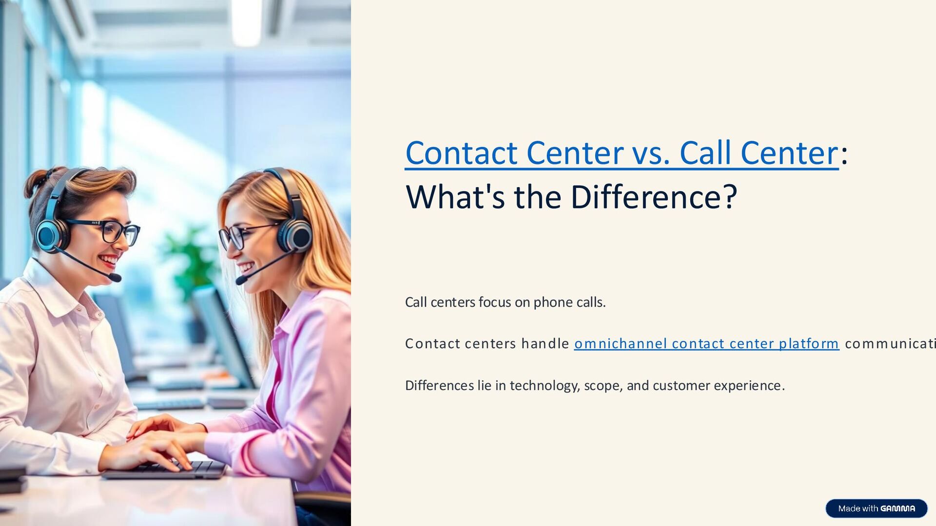 contact center v/s call center - Speaker Deck