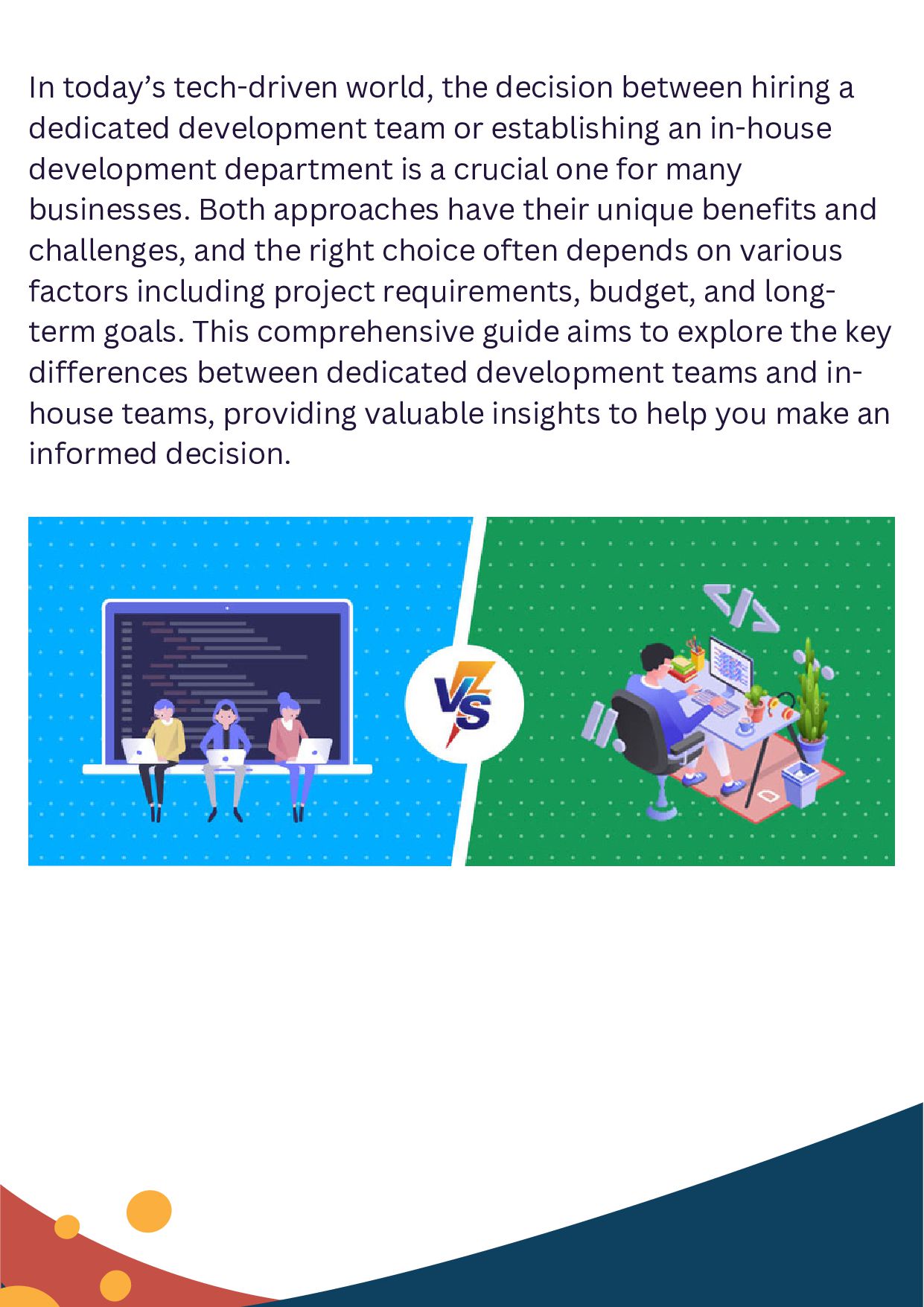 The Ultimate Comparison: Dedicated Development Teams vs. In-House Teams for Software Projects ...
