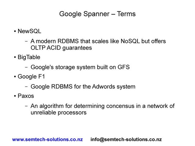 An introduction to Google Spanner - Speaker Deck
