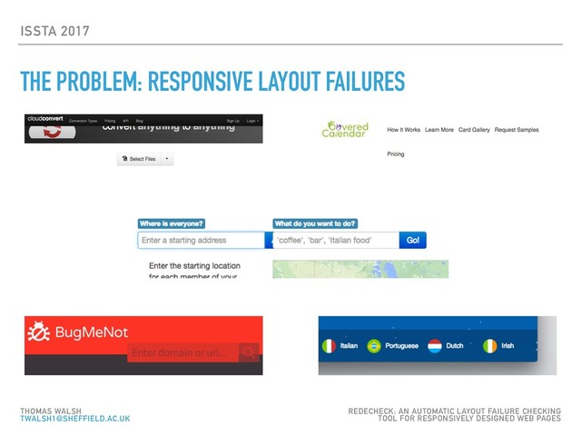 ReDeCheck: An automatic layout failure checking tool for responsively designed web pages ...