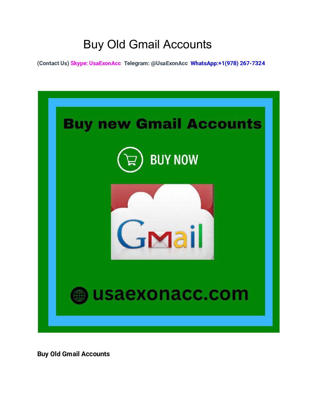 Buy Old Gmail Accounts - Speaker Deck