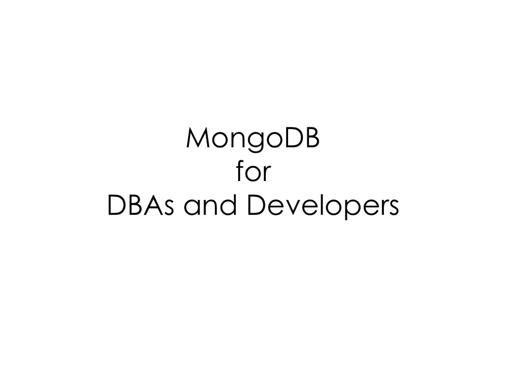 MongoDB-Training - Speaker Deck