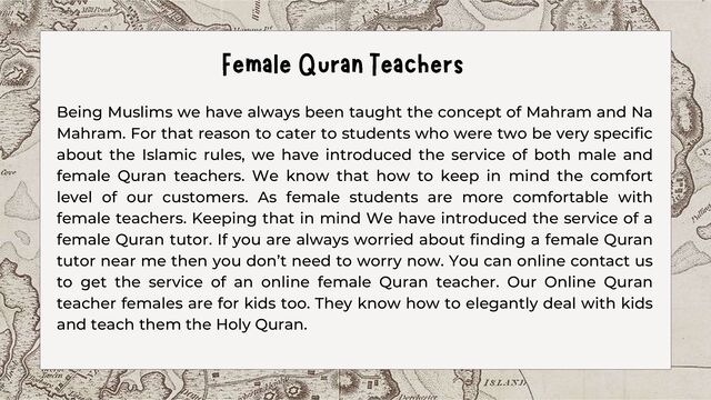 Female Quran Teachers - Speaker Deck