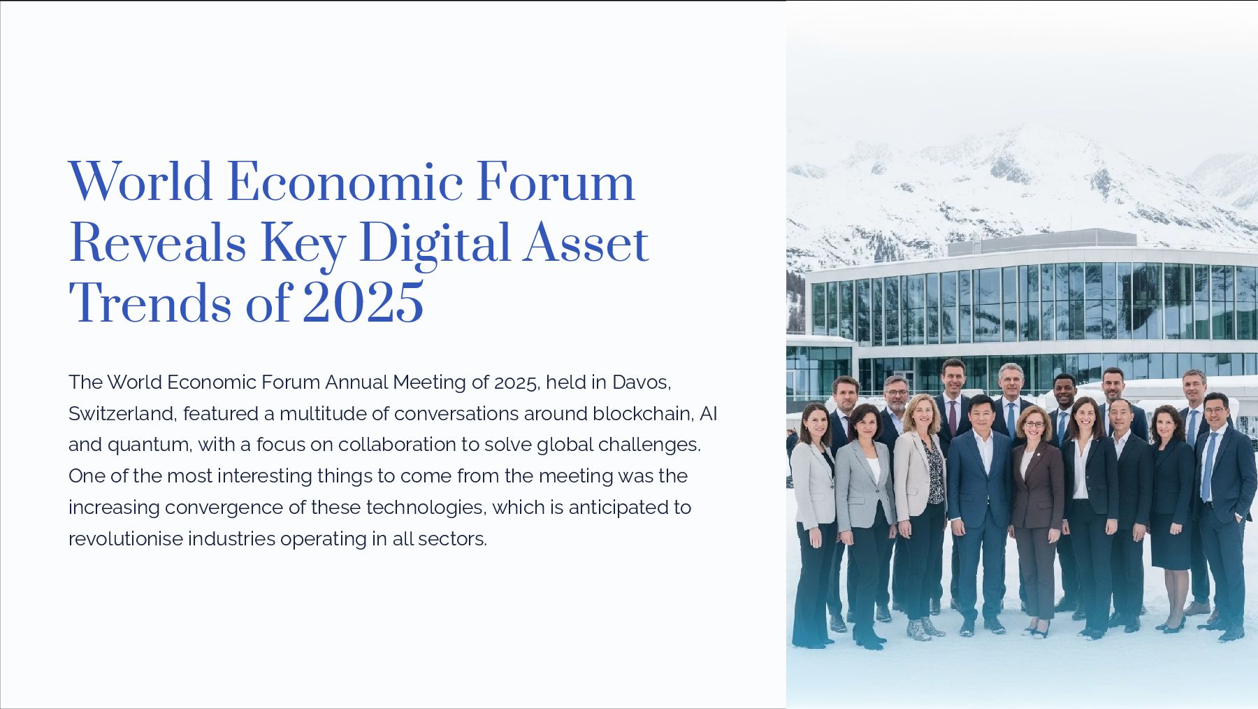World Economic Forum Reveals Key Digital Asset Trends of 2025 - Speaker ...