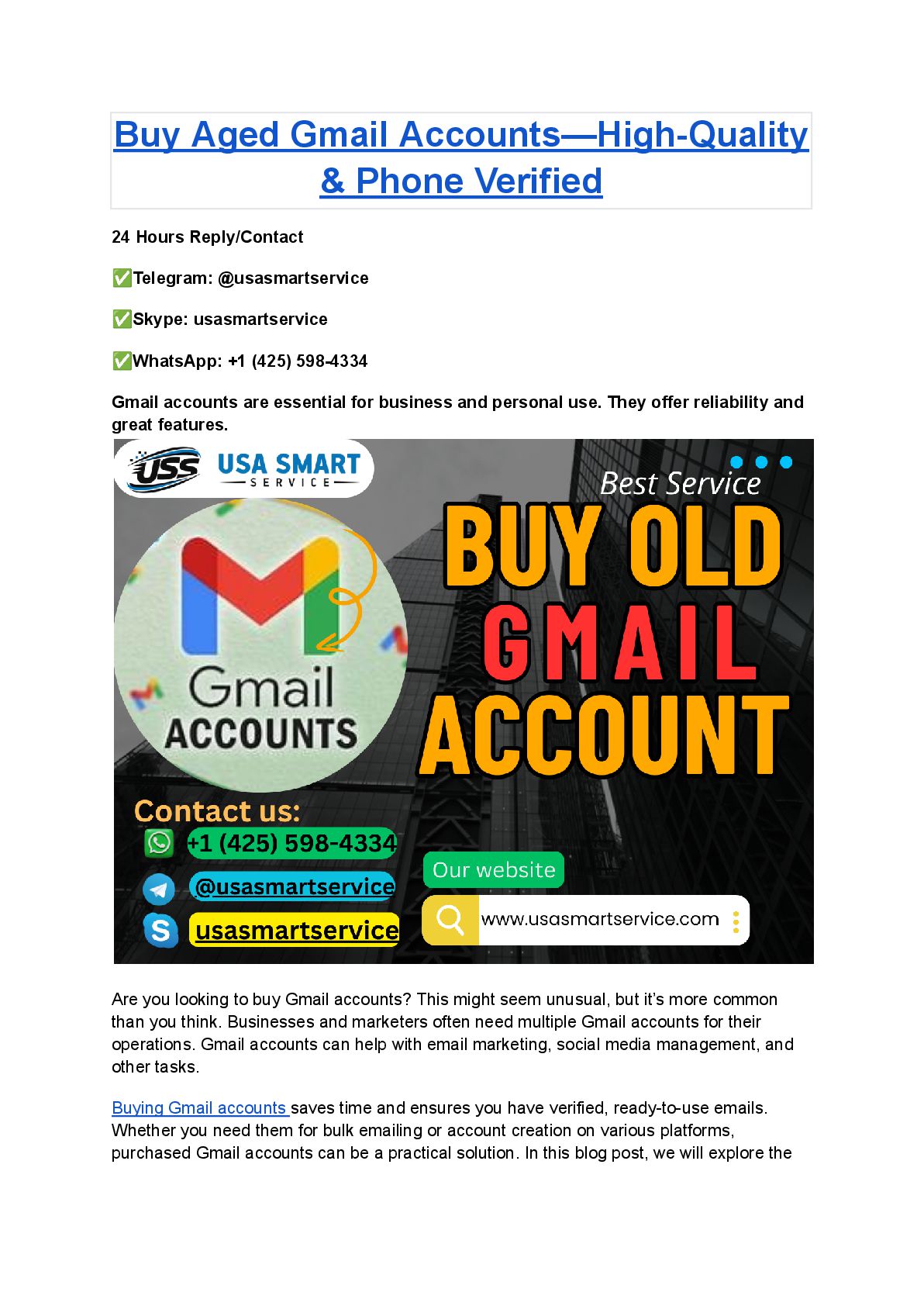 Buy Aged Gmail Accounts – High-Quality & Phone Verified - Speaker Deck