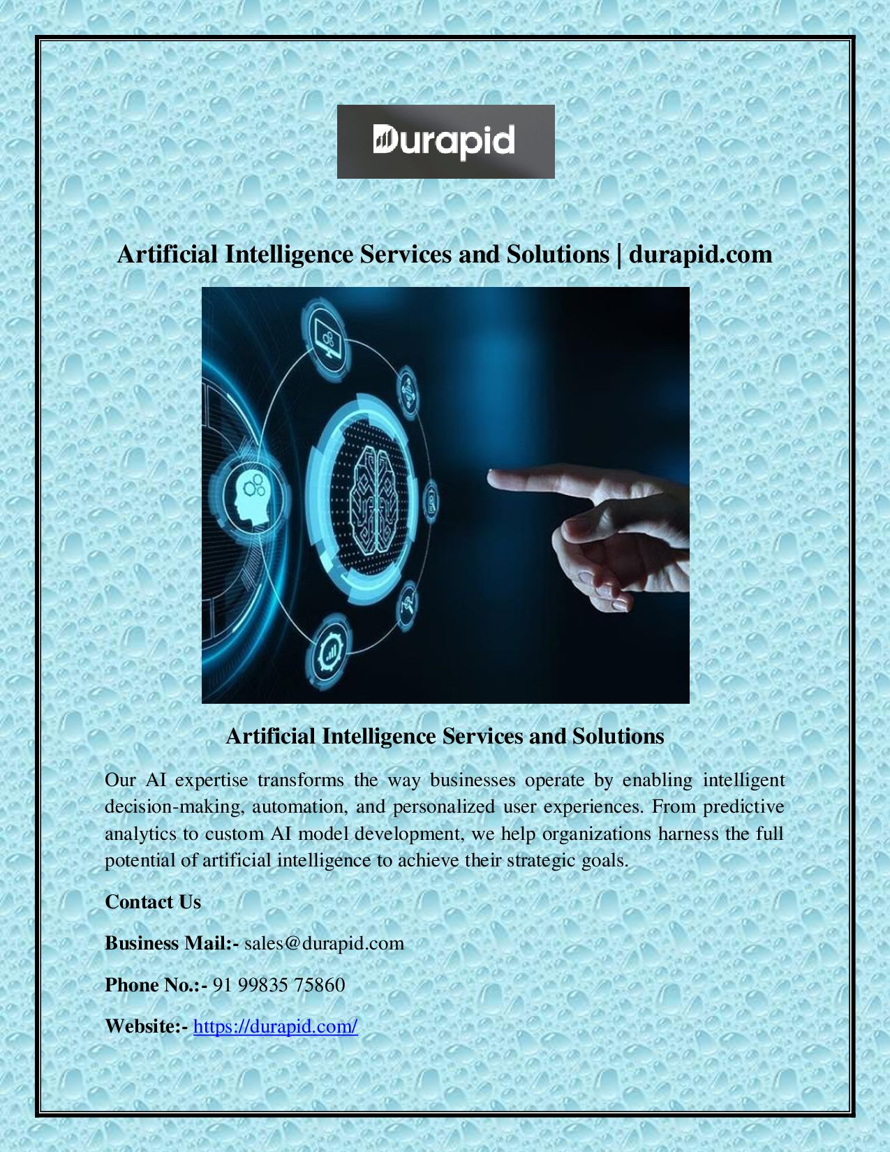 Artificial Intelligence Services and Solutions - Speaker Deck