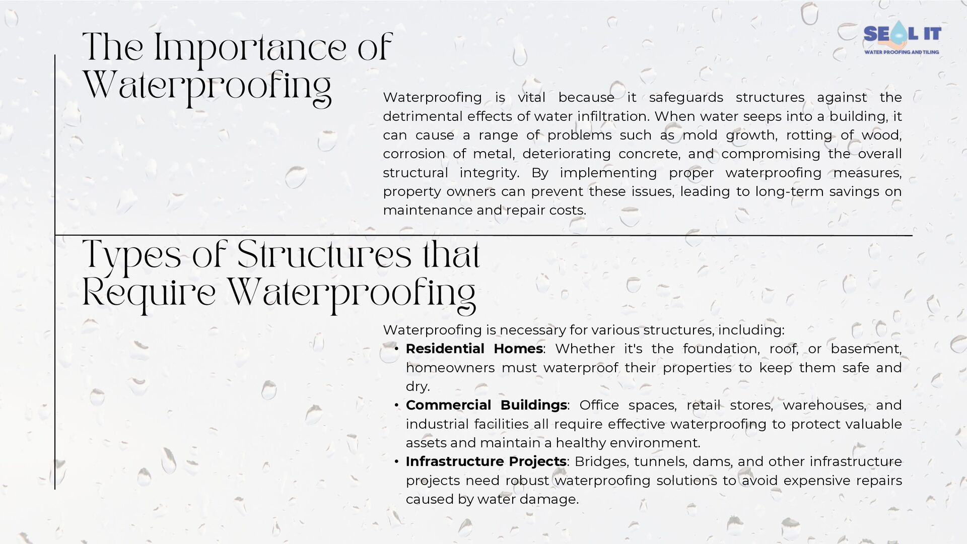 The Ultimate Guide to Waterproofing - Speaker Deck