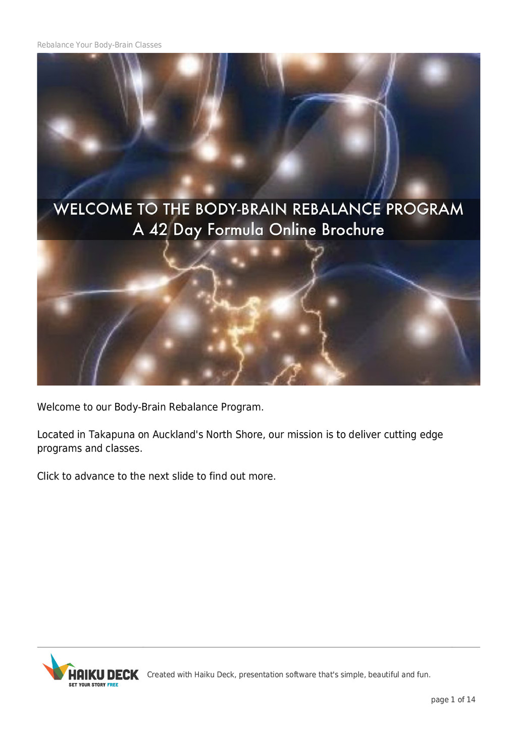 The Body-Brain Rebalance Program - Speaker Deck