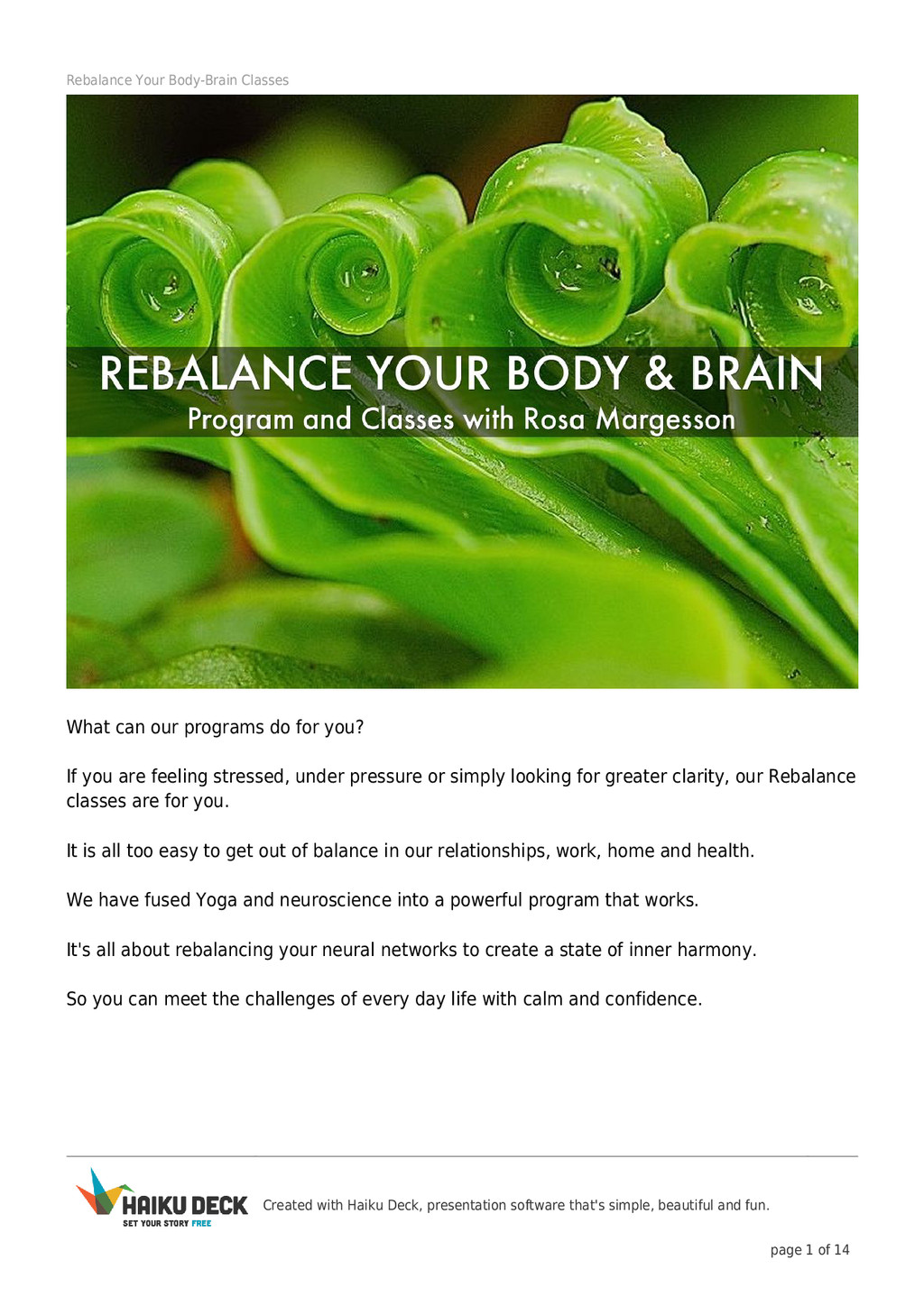 The Body-Brain Rebalance Program - Speaker Deck