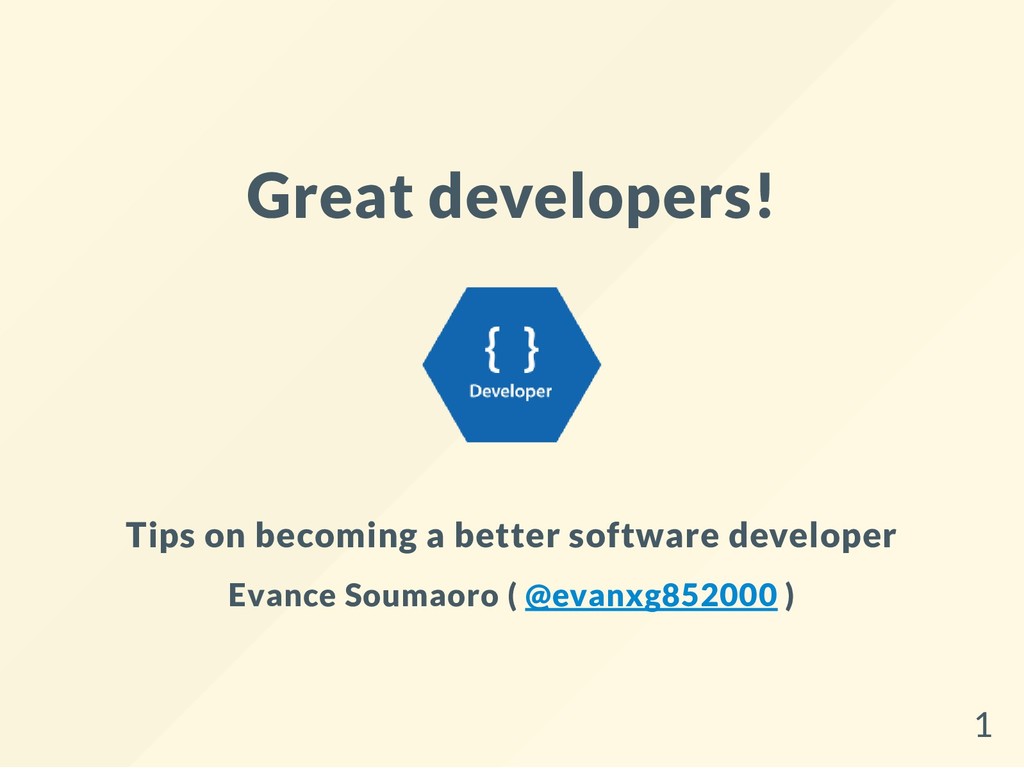 Great Developers Speaker Deck