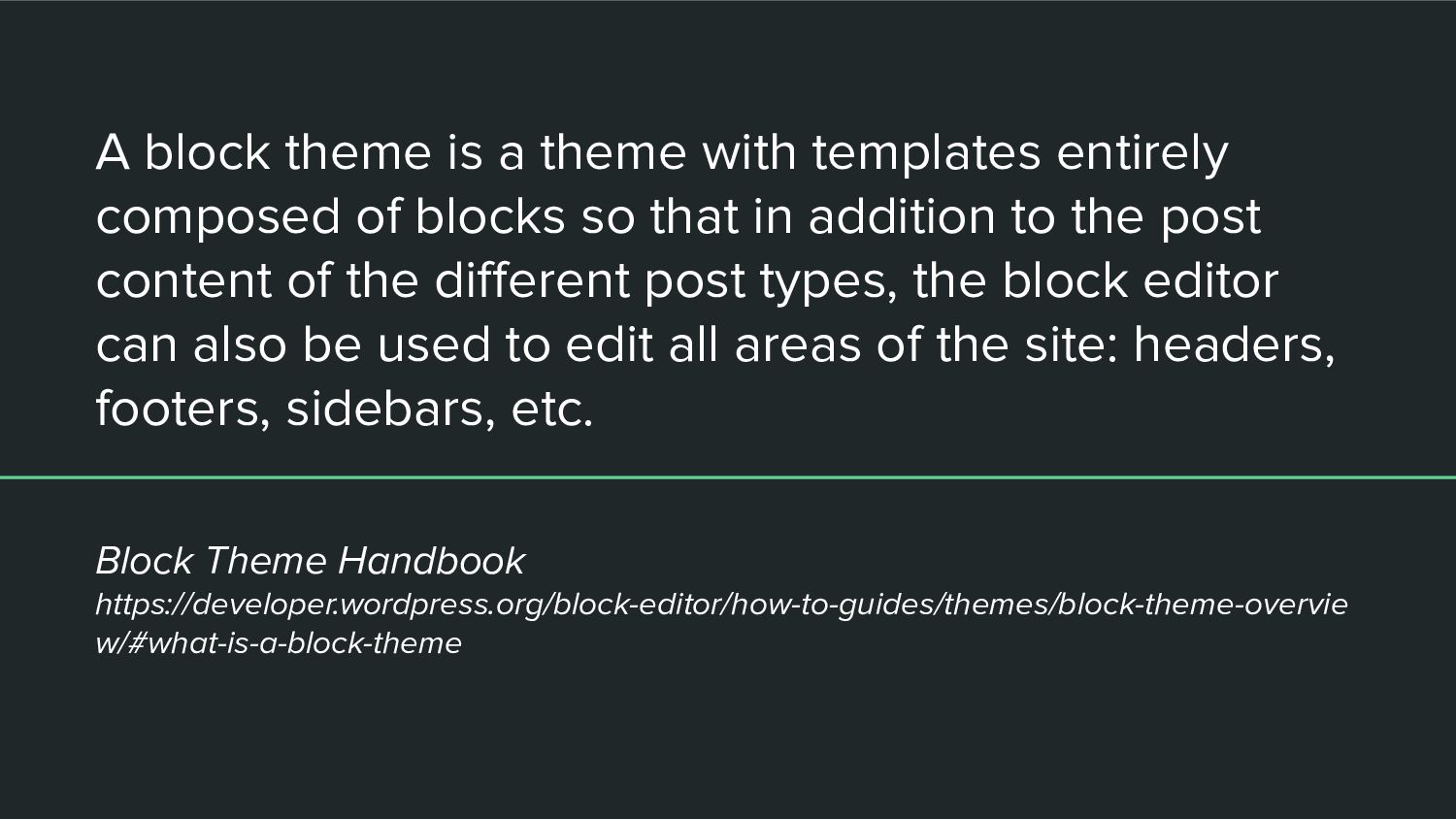 An Introduction to Building Block Themes Without Leaving the Editor - Speaker Deck
