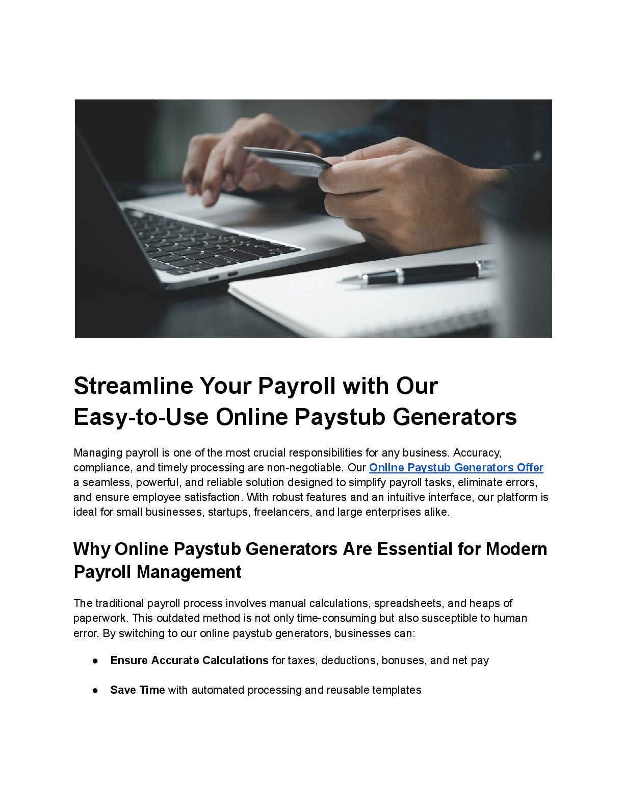 Online Paystub Generators - Speaker Deck