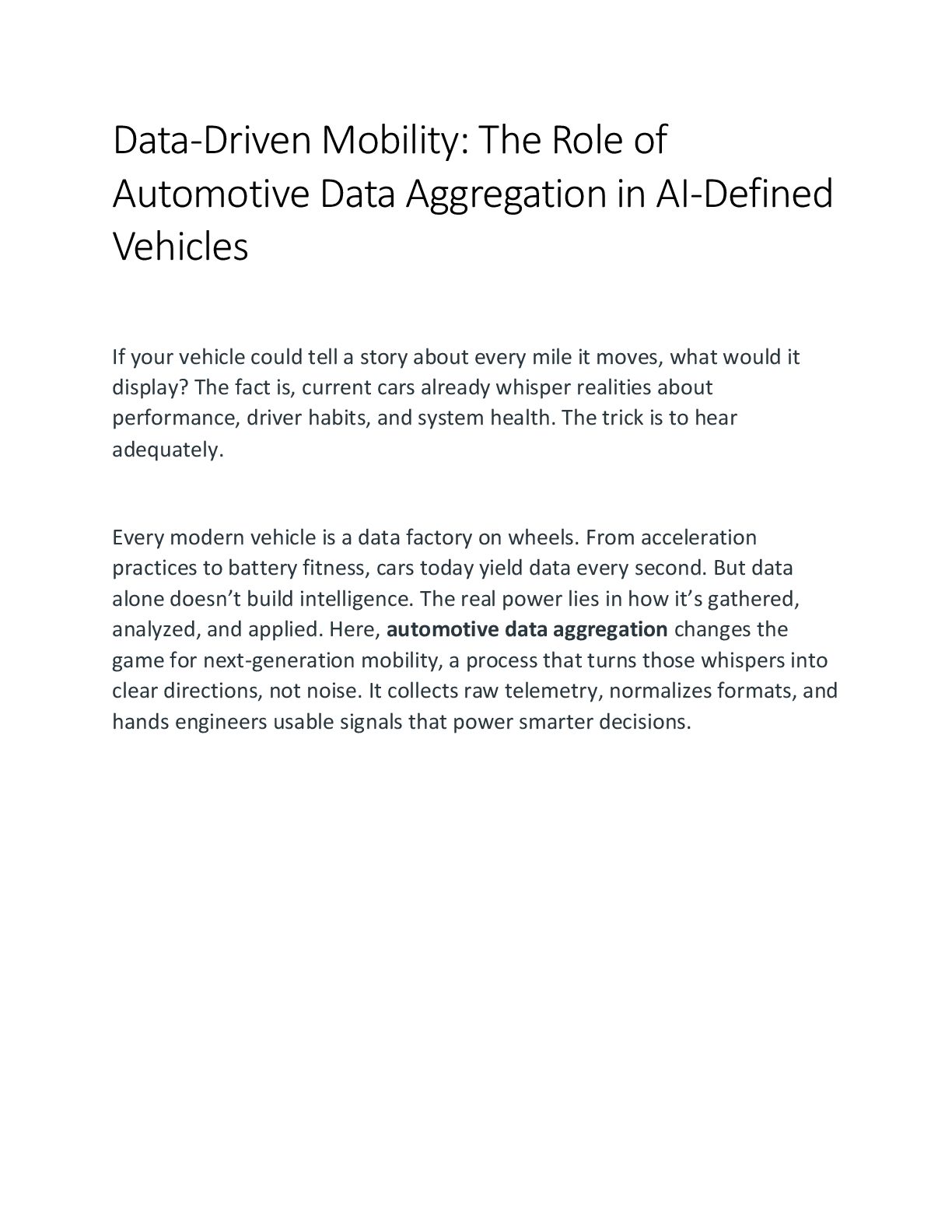 Data-Driven Mobility: The Role of Automotive Data Aggregation in AI ...
