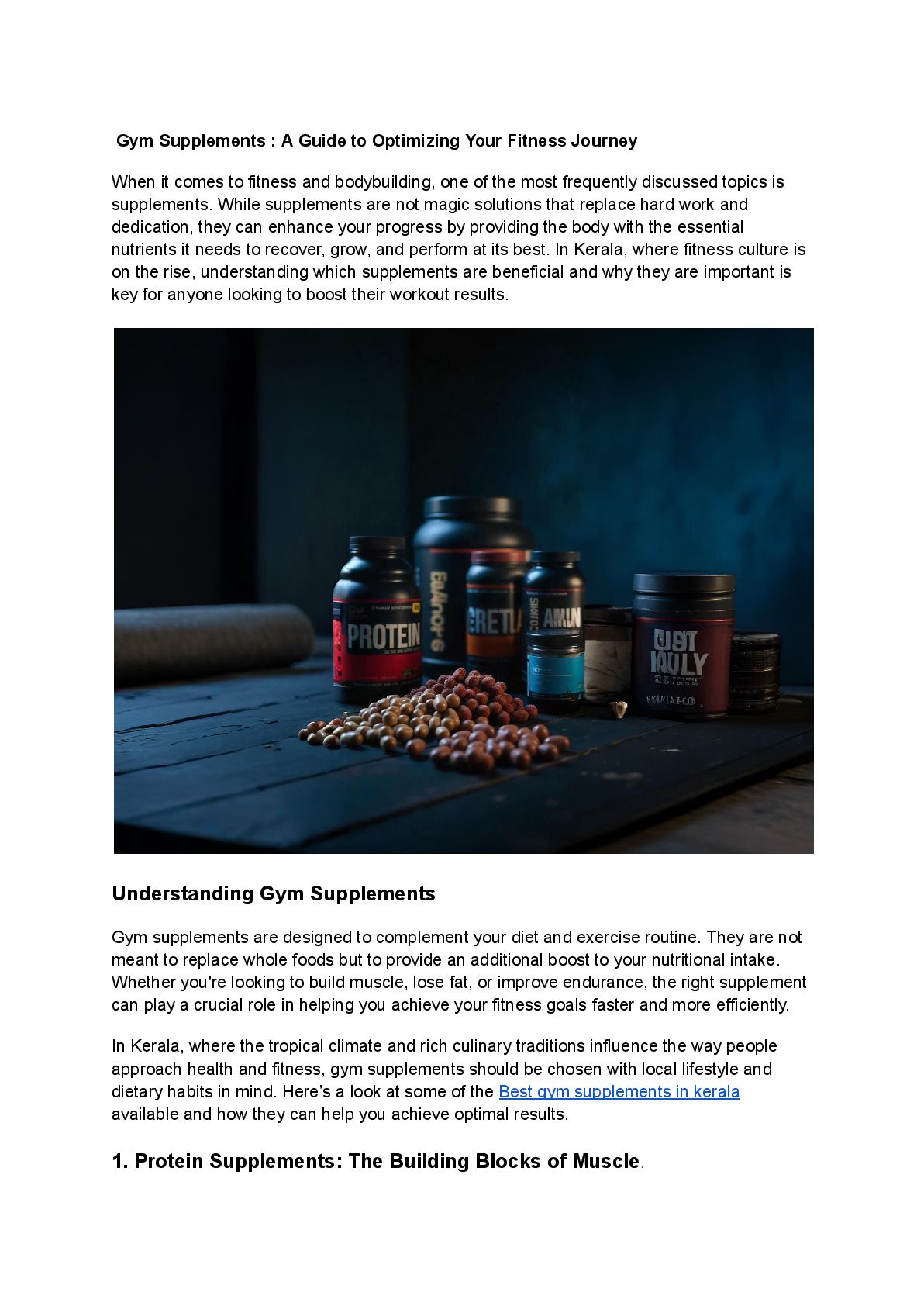 Gym Supplements : A Guide to Optimizing Your Fitness Journey - Speaker Deck