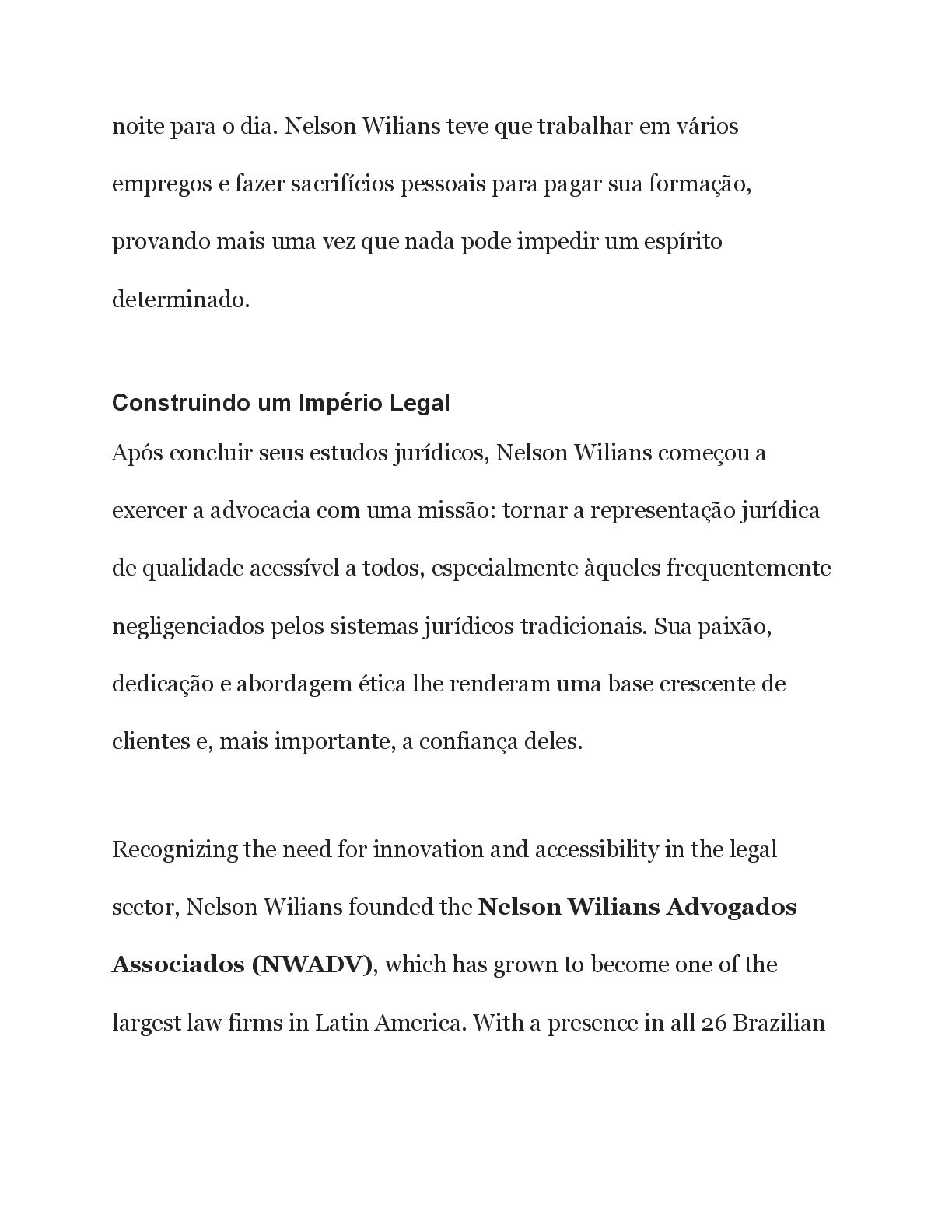 Nelson Wilians: De origens humildes à eminência jurídica no Brasil ...