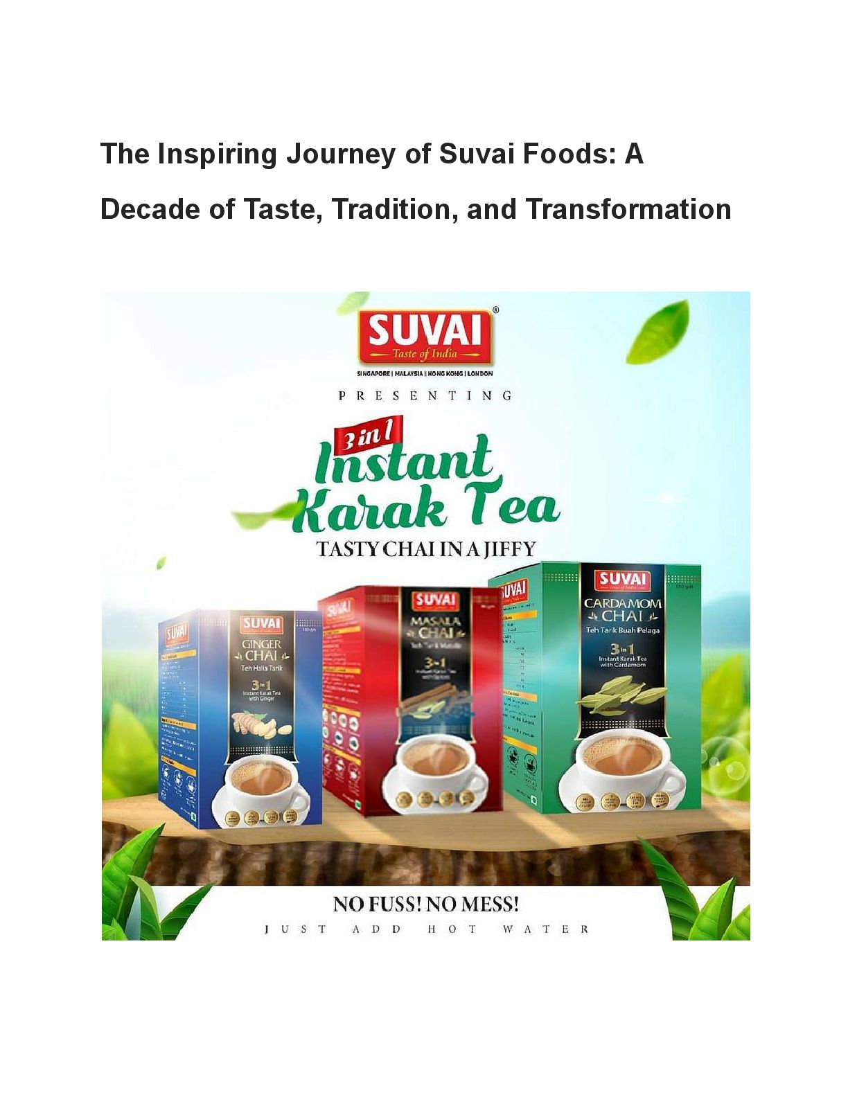 The Inspiring Journey of Suvai Foods: A Decade of Taste, Tradition, and ...