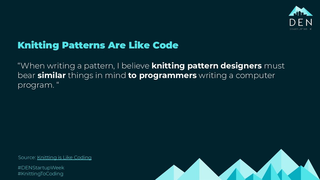 A Binary Transformation from Knitting to Coding - Speaker Deck