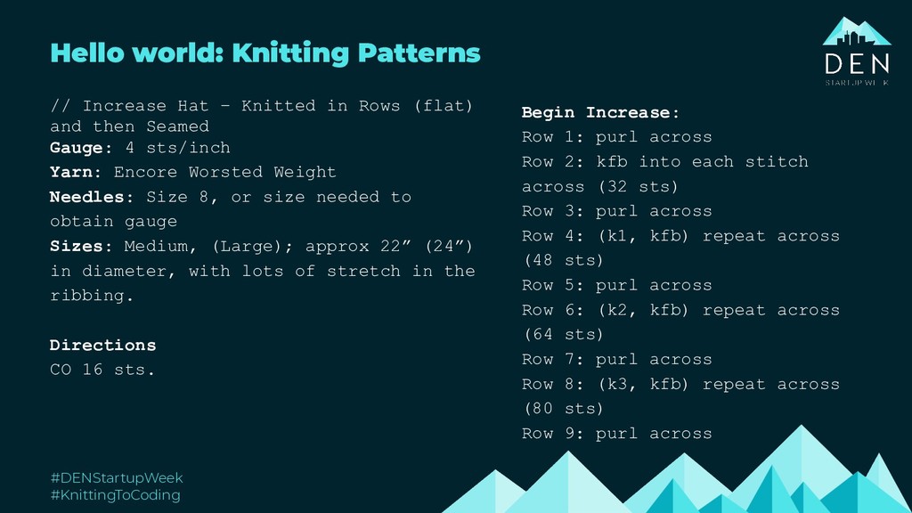 A Binary Transformation from Knitting to Coding - Speaker Deck