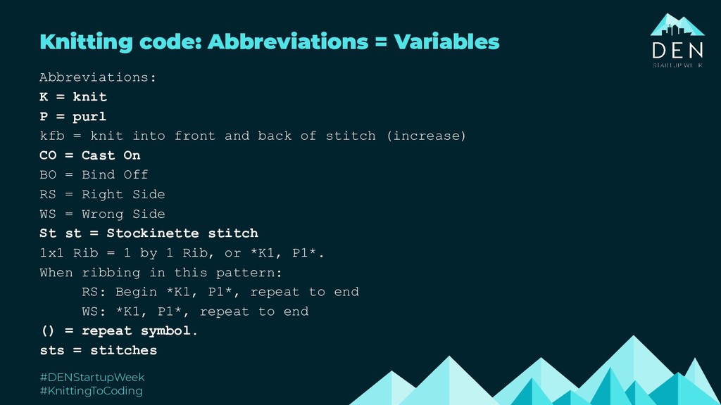 A Binary Transformation from Knitting to Coding - Speaker Deck