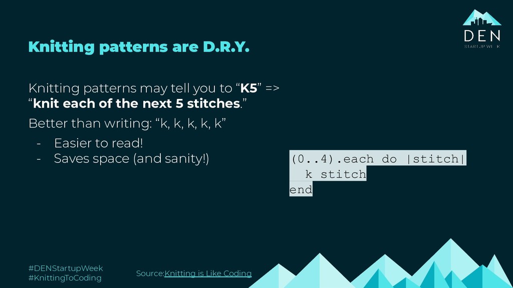 A Binary Transformation from Knitting to Coding - Speaker Deck