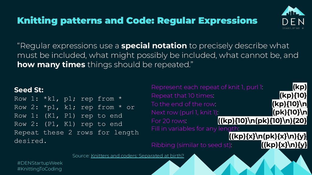 A Binary Transformation from Knitting to Coding - Speaker Deck
