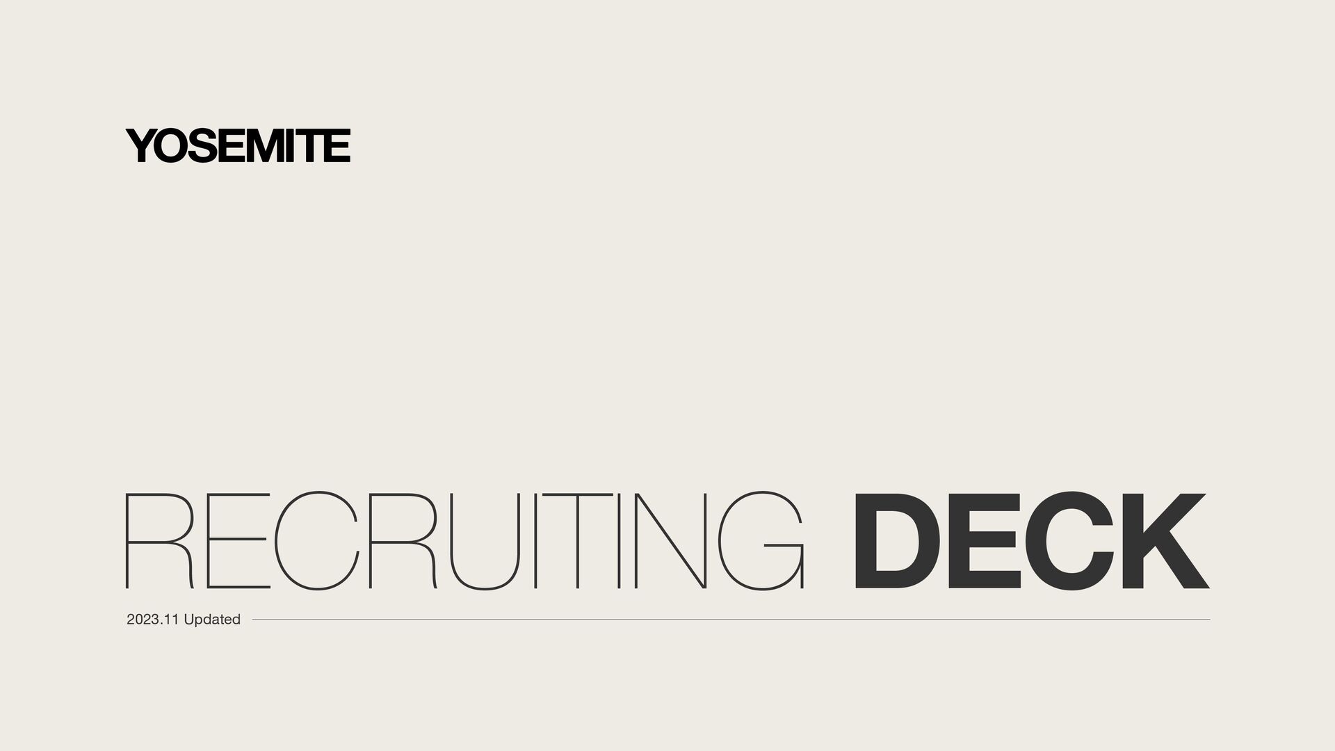 YOSEMITE Recruiting Deck 2023.11 - Speaker Deck