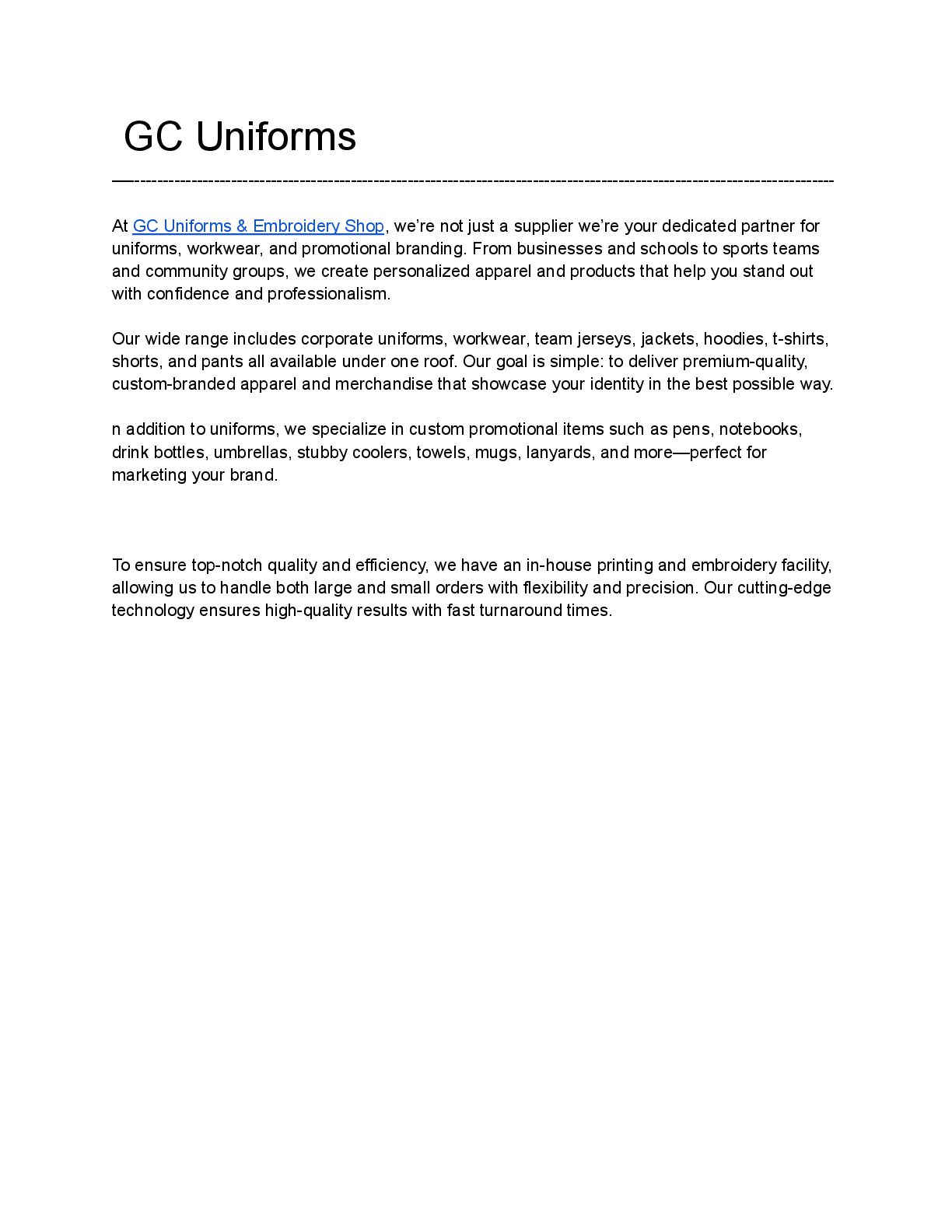 Gc Uniform - Speaker Deck