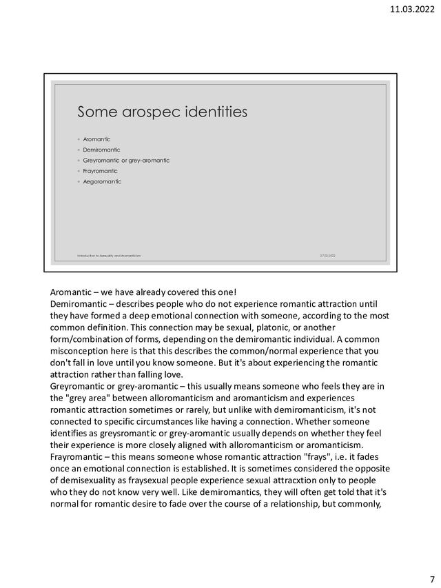 An Introduction to Asexuality and Aromanticism - Presentation and Notes ...