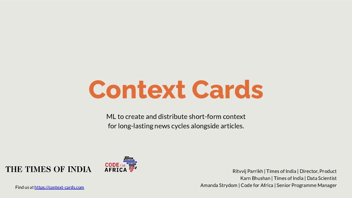 JournalismAI | Context Cards | Dec 2022 - Speaker Deck