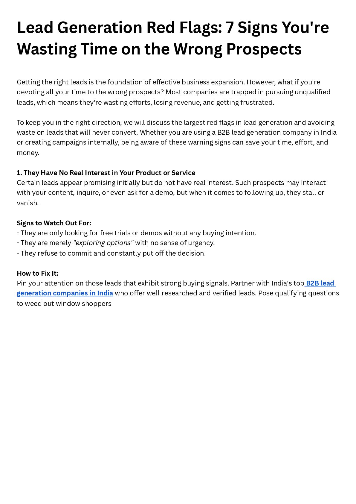 Lead Generation Red Flags: 7 Signs You're Wasting Time on the Wrong ...