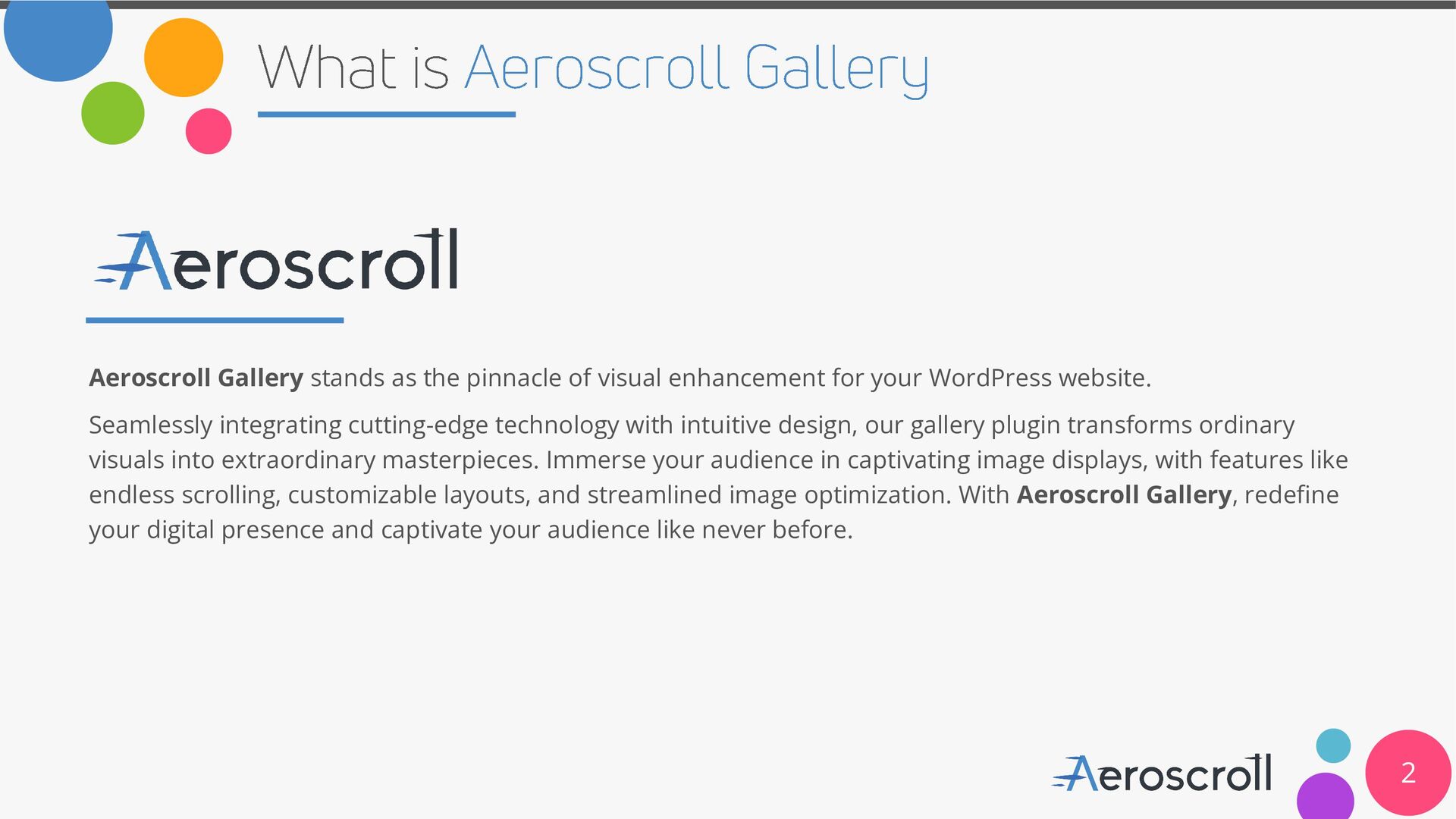 Aeroscroll Gallery - A Photo Gallery Wordpress plugin - Speaker Deck