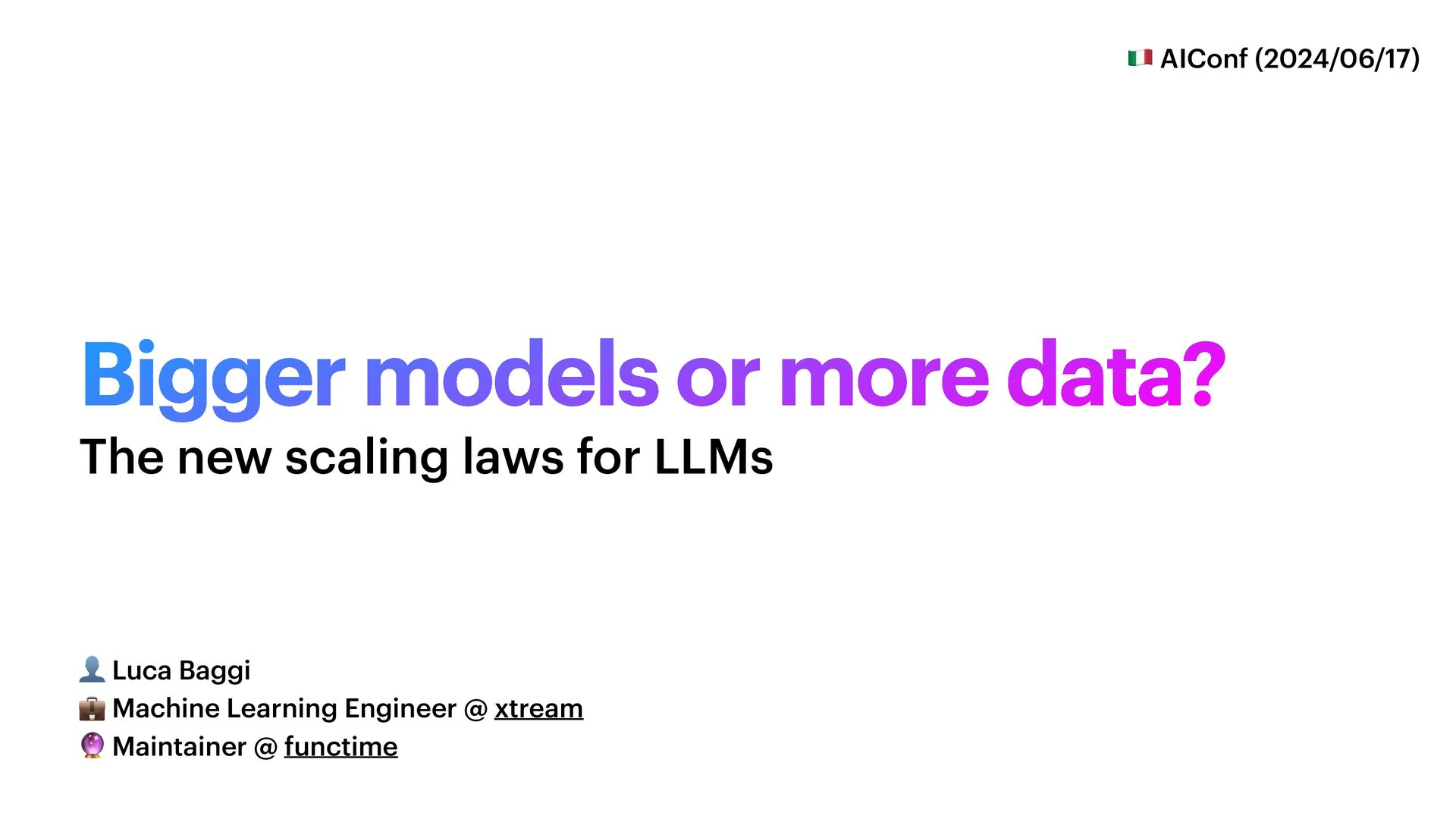 Bigger models or more data? The new scaling laws for LLMs - Speaker Deck