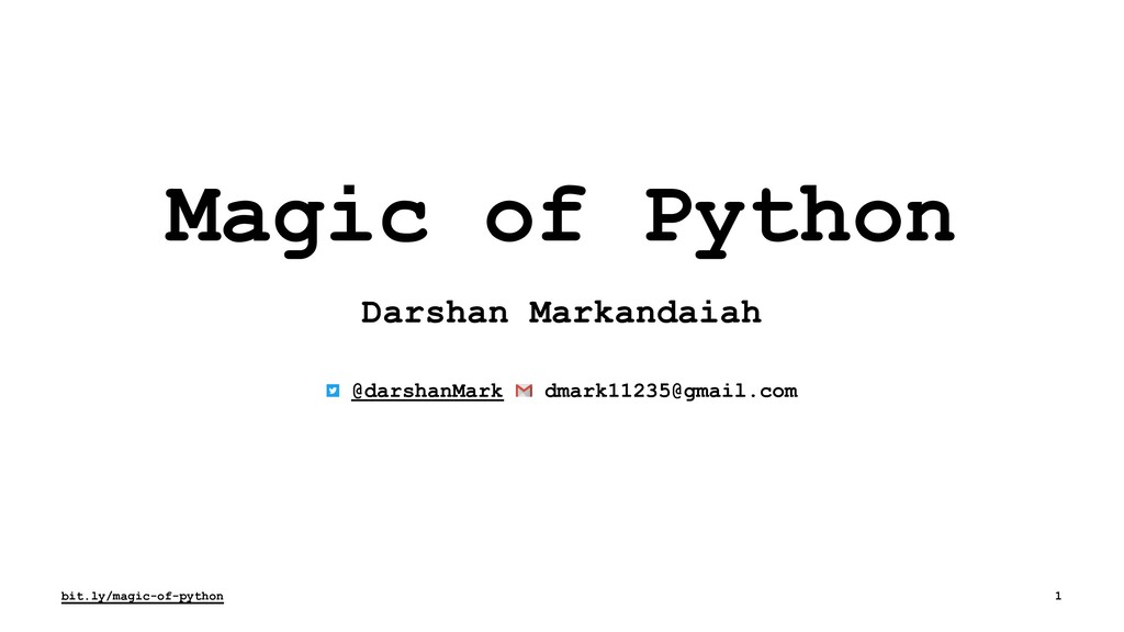 Magic Of Python - Speaker Deck