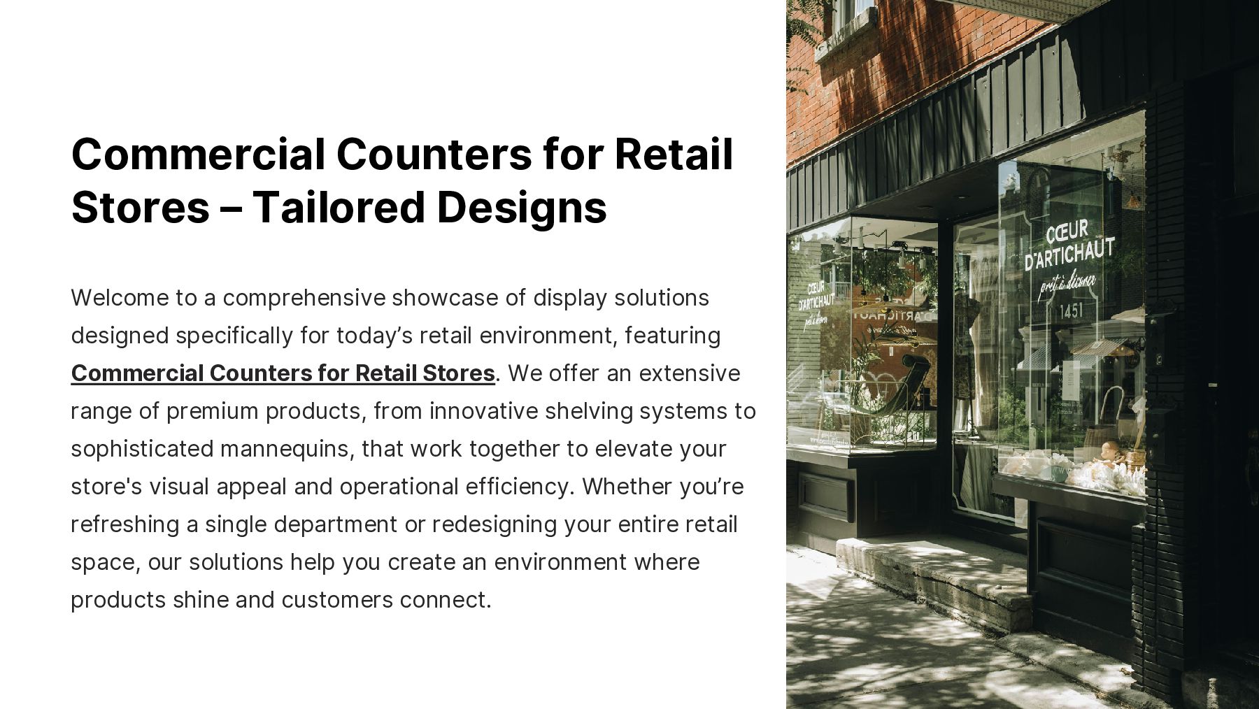 Commercial Counters for Retail Stores – Tailored Designs - Speaker Deck