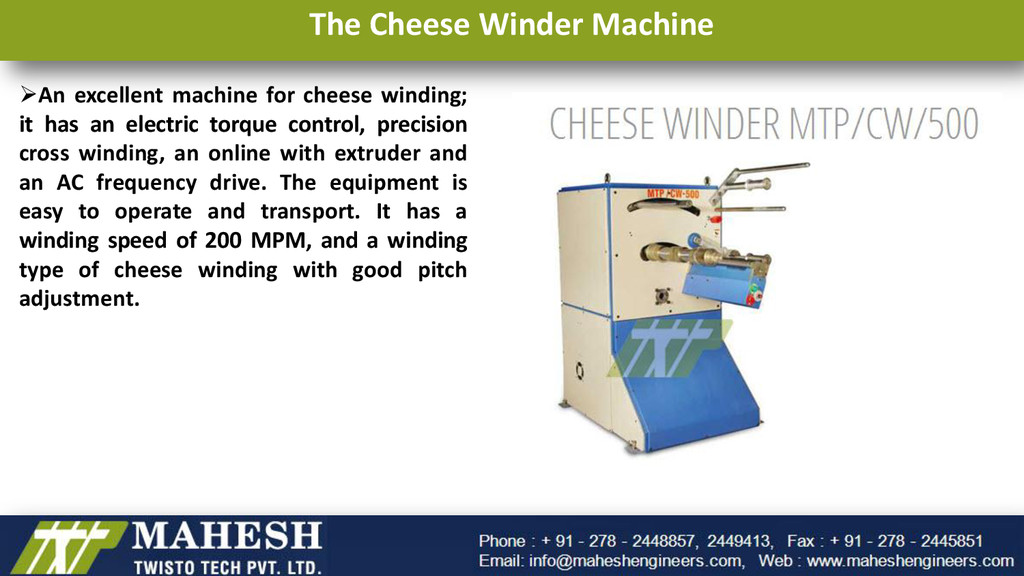 Cheese Winding and Rope Coiling Systems - Speaker Deck