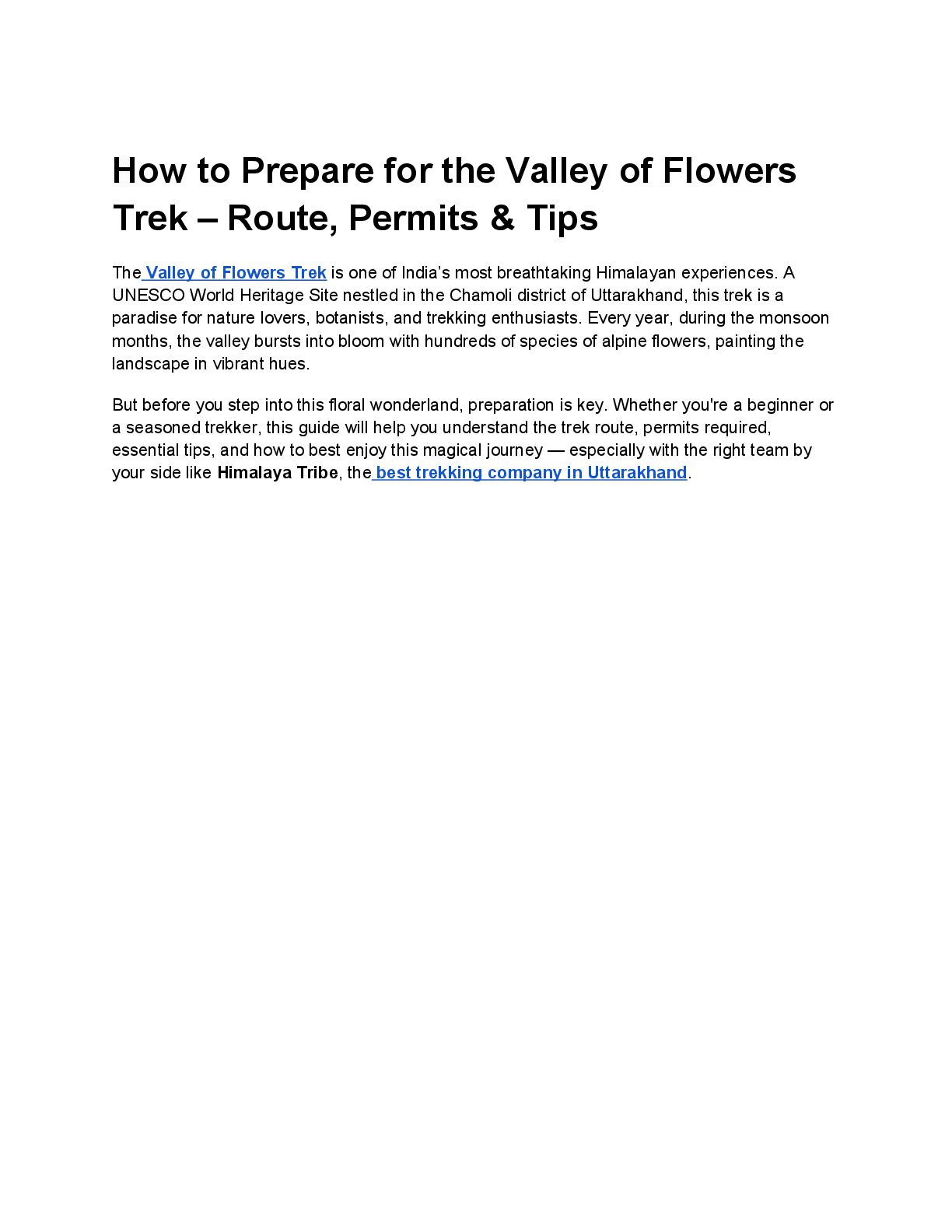 How to Prepare for the Valley of Flowers Trek – Route, Permits & Tips - Speaker Deck