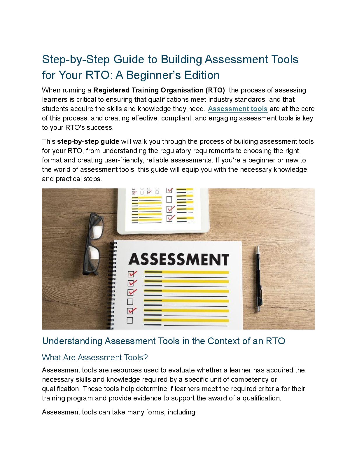 Step-by-Step Guide to Building Assessment Tools for Your RTO: A ...