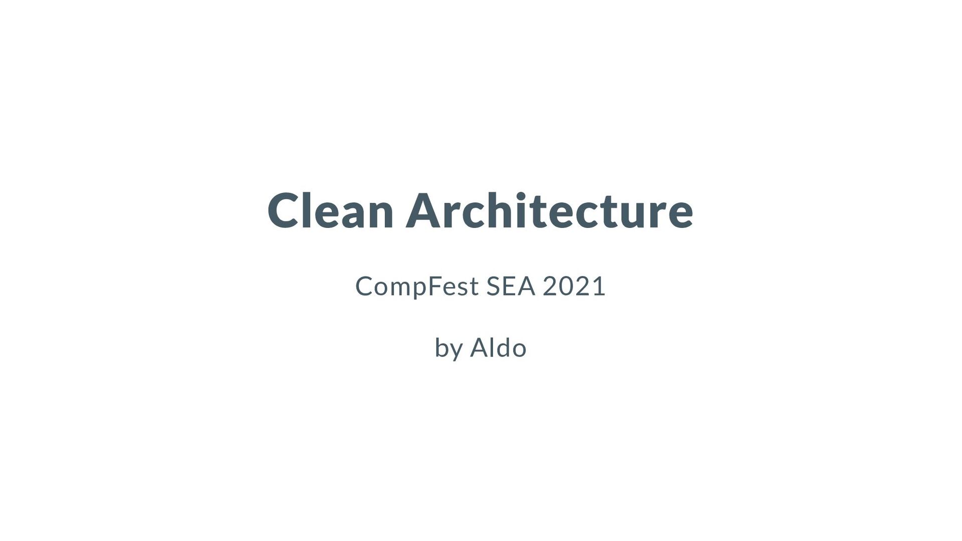 Clean Architecture - Speaker Deck