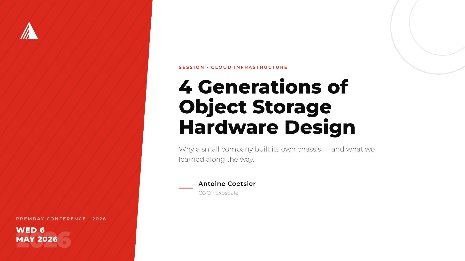 PremDay #3 - 4 Generations of Object Storage Hardware Design - Speaker Deck