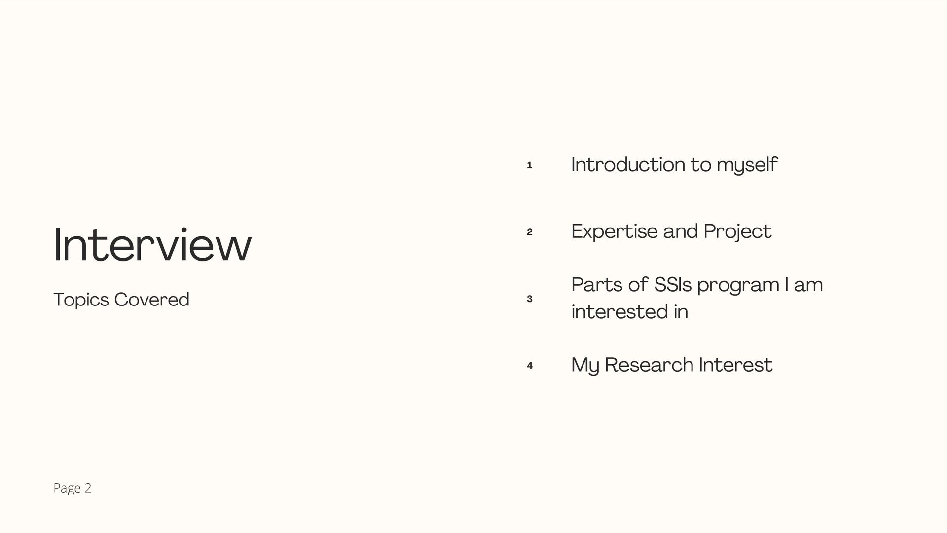 Interview Presentation for SSIs Program - Speaker Deck