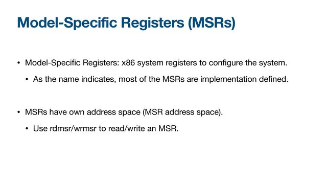 Exploring x86 MSR Space - Speaker Deck