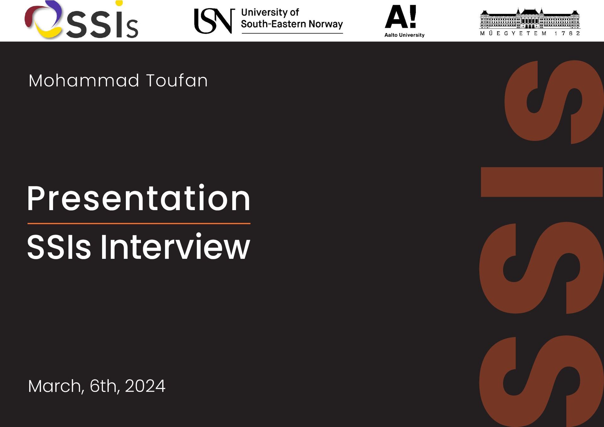 Presentation (SSIs) - Speaker Deck