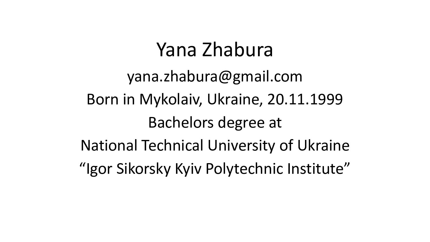 Yana Zhabura SSI interview - Speaker Deck